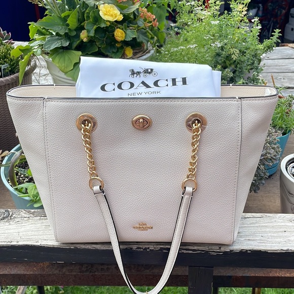 Coach | Bags | Coach Turnlock Chain Tote 27 | Poshmark